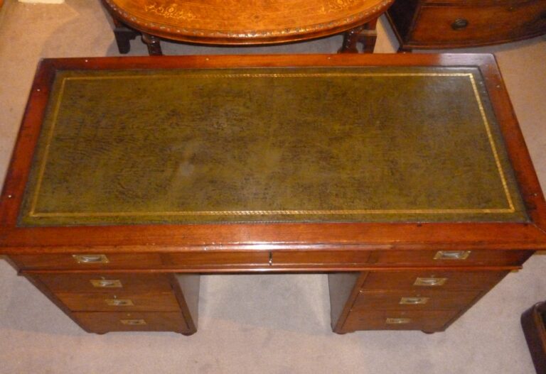 Solid mahogany, military campaign desk. Circa 1910. | Dorking Desks