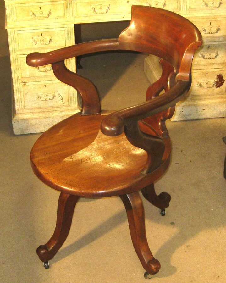 Victorian mahogany revolving desk chair. | Dorking Desks