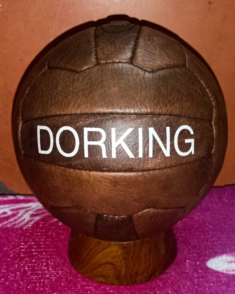 Reproduction full size leather lace up football. | Dorking Desks