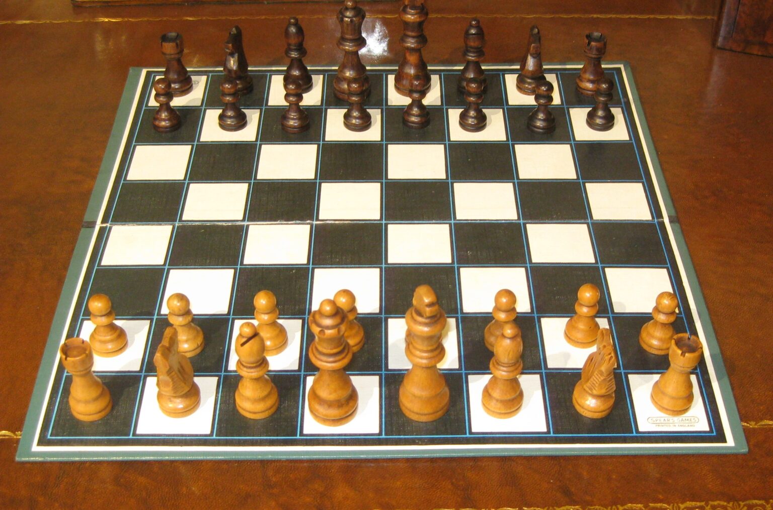 Wooden chess set in original box | Dorking Desks