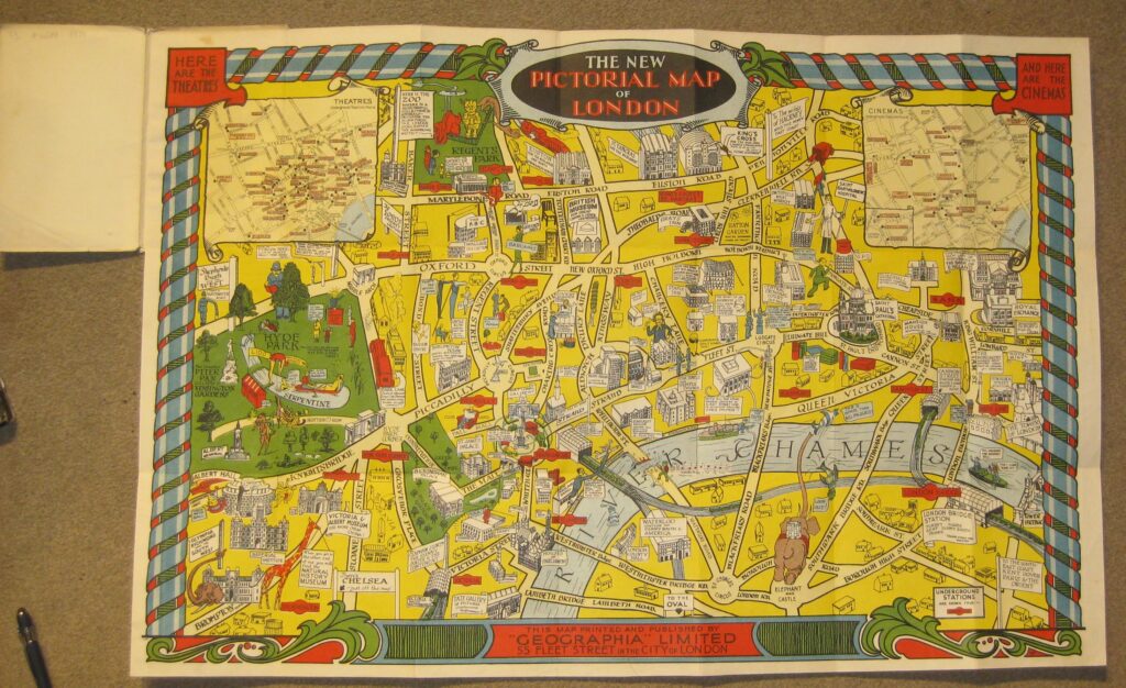 A very charming pictorial map of London. | Dorking Desks