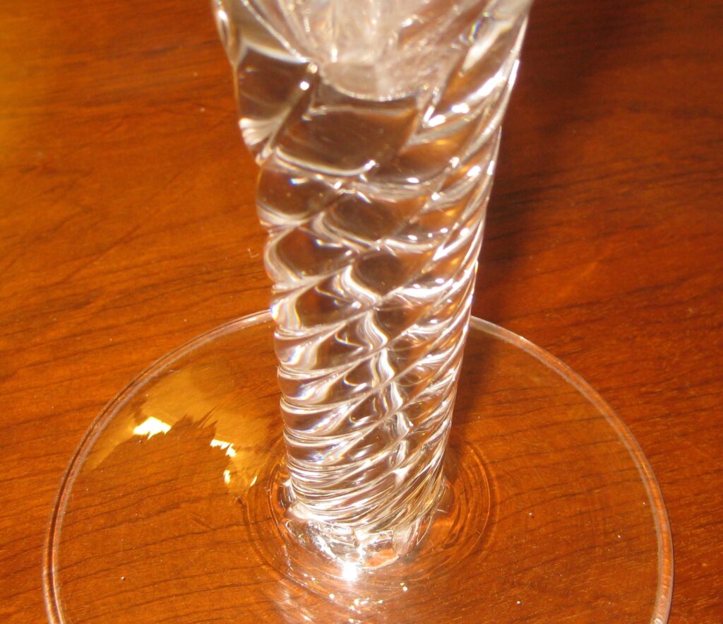 A large Jacobite revival conical wine glass, 19th Century, engraved ...