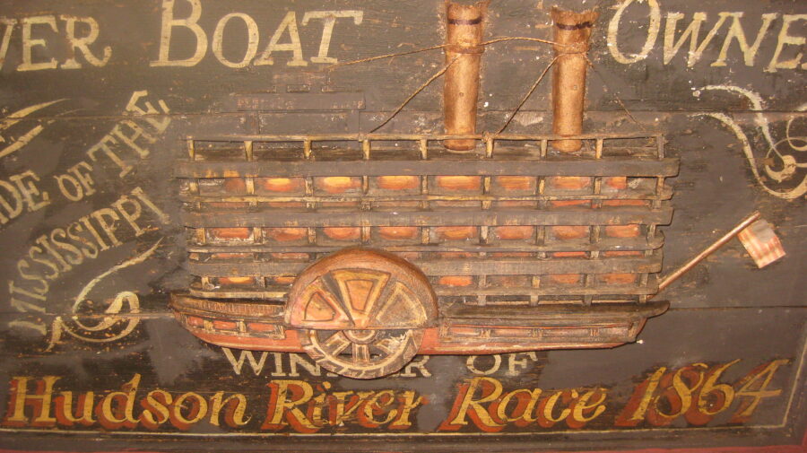 Interesting old wooden sign celebrating the ‘Winner of the 1864 Hudson ...